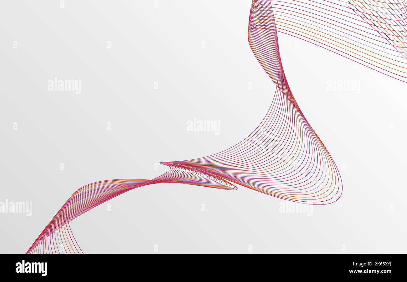 Abstract Red Color technology Line wave background Vector Illustration ...