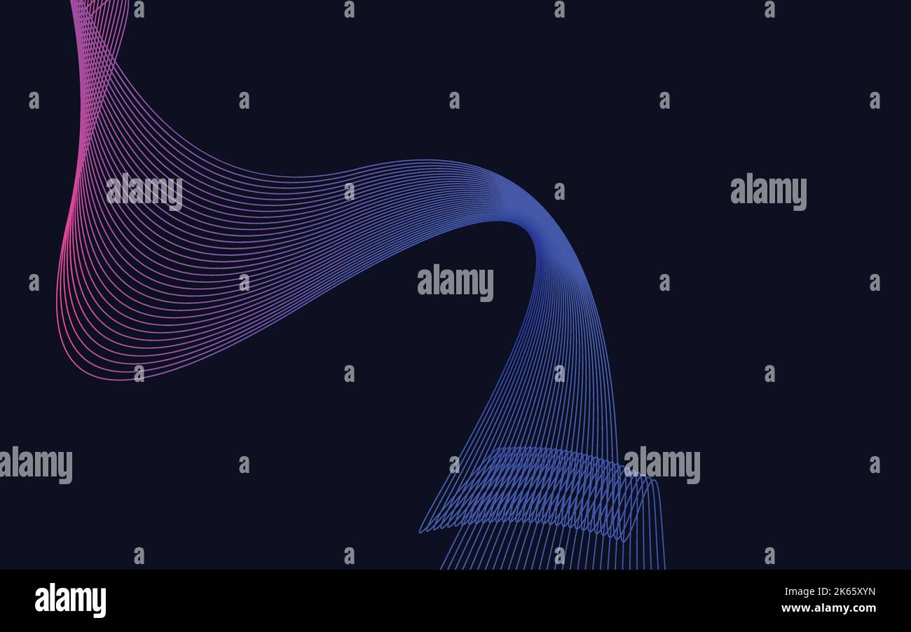 Abstract Blue Color technology Line wave background Vector Illustration ...