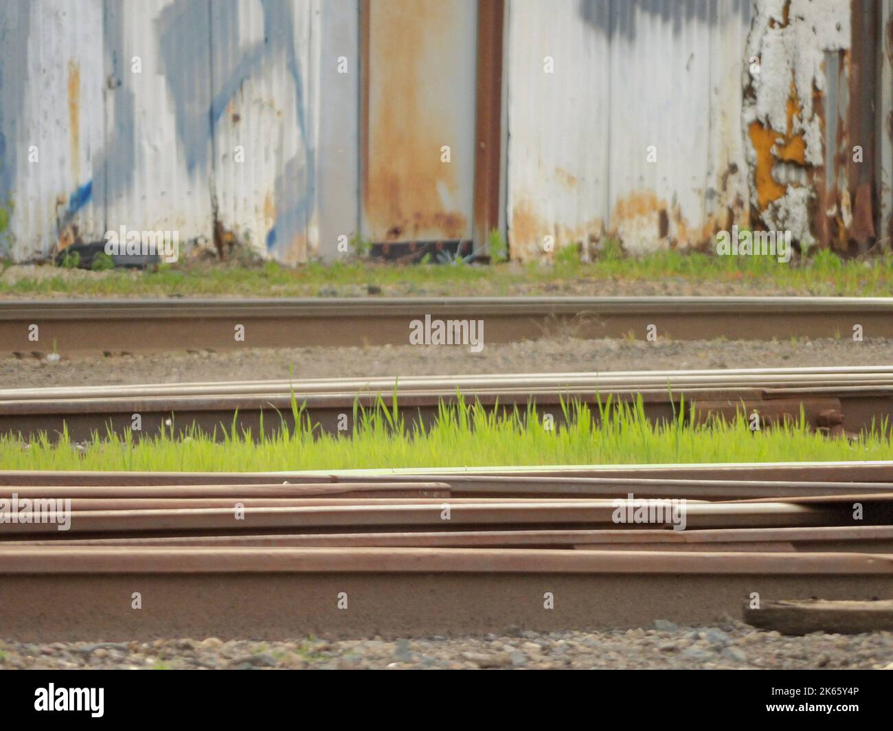 An abandoned railway with rusty walls Stock Photo - Alamy