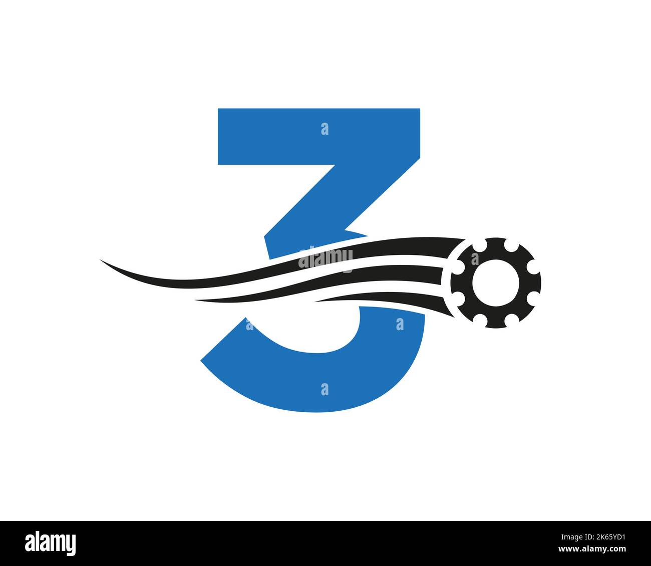 Letter 3 Gear Cogwheel Logo. Automotive Industrial Icon, Gear Logo, Car ...