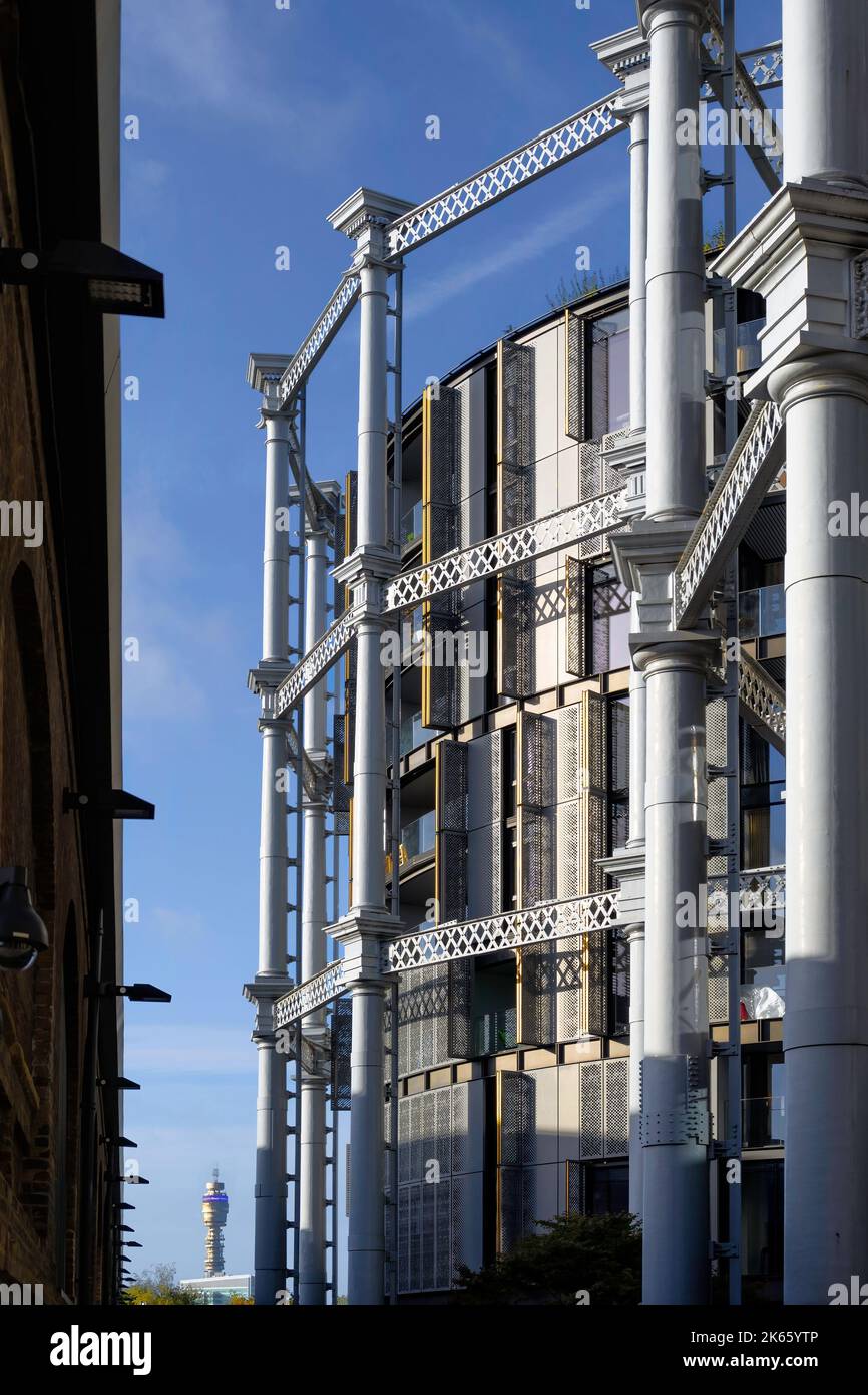 London, England, UK - Gasholders housing development at King's Cross by ...