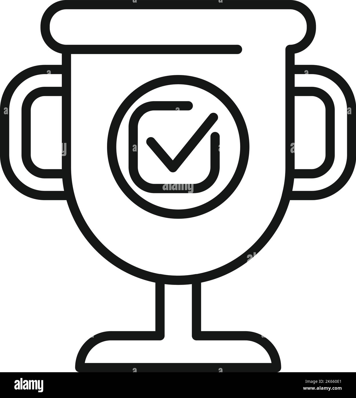 Gold cup expertise icon outline vector. Complete work. Control standard ...