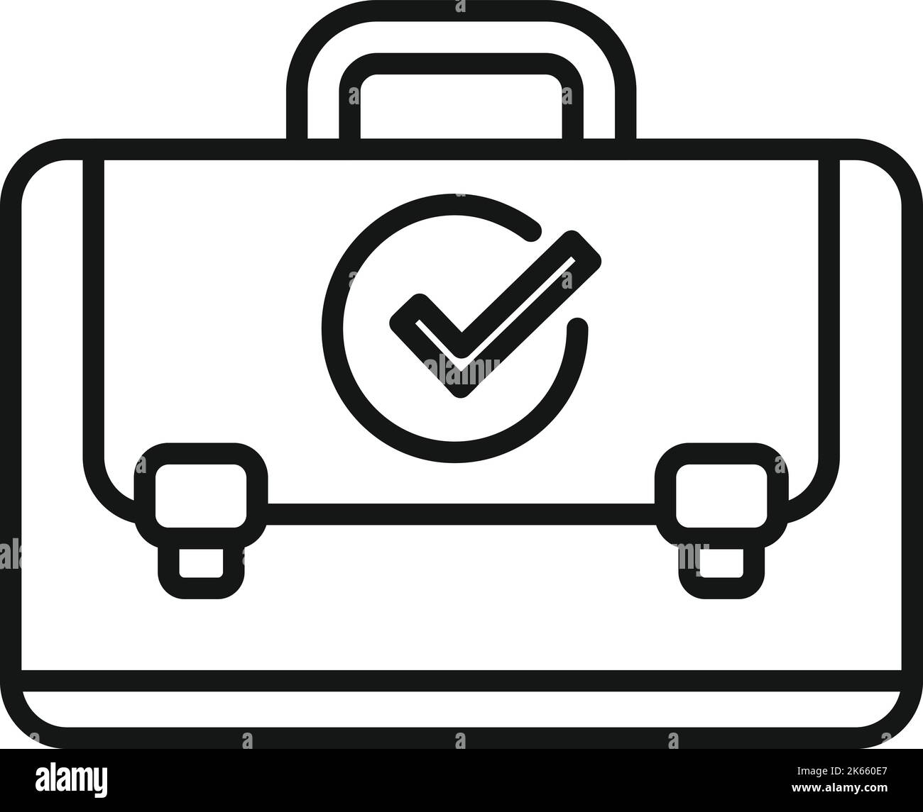 Briefcase expertise icon outline vector. Expert standard. Work trust ...