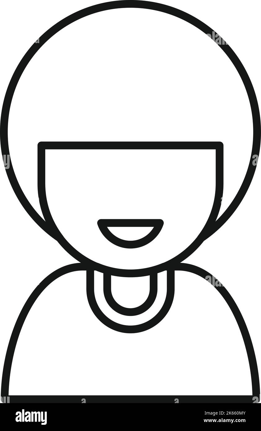 Youth smiling icon outline vector. Happy person. Friend smile Stock ...