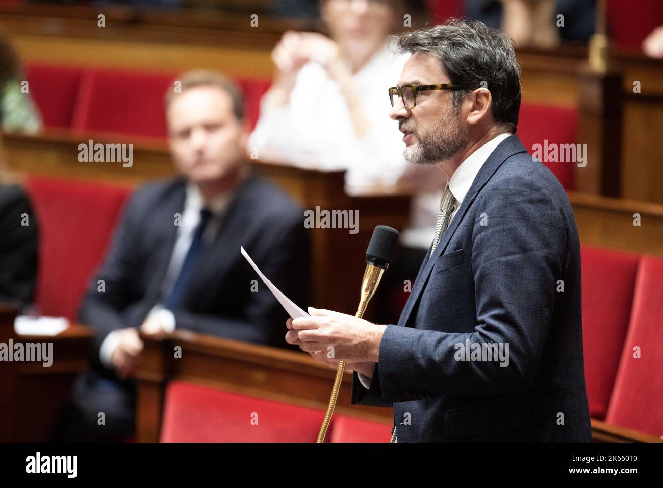 Paris, France. 12th Oct, 2022. Deputy, Erwan Balanant attends a session ...