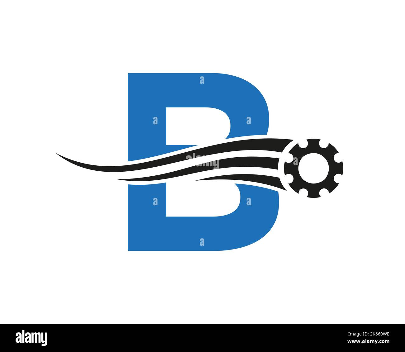 Letter B Gear Cogwheel Logo. Automotive Industrial Icon, Gear Logo, Car ...