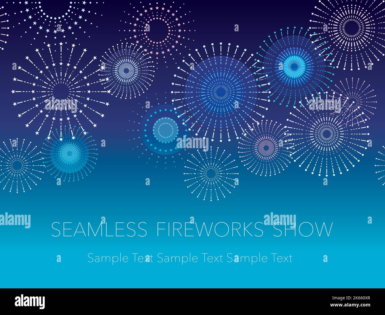 Seamless fireworks background with text space, vector illustration ...