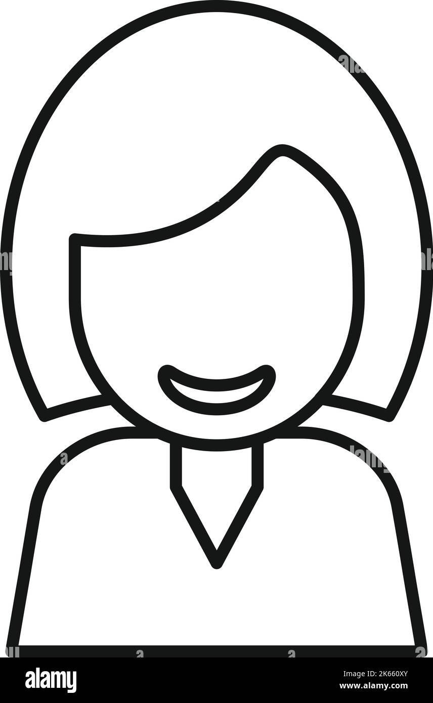 Smiling person icon outline vector. Friend smile. Happy character Stock ...
