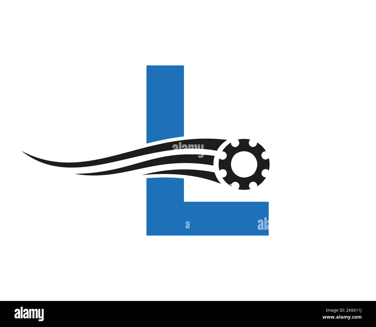 Letter L Gear Cogwheel Logo. Automotive Industrial Icon, Gear Logo, Car ...
