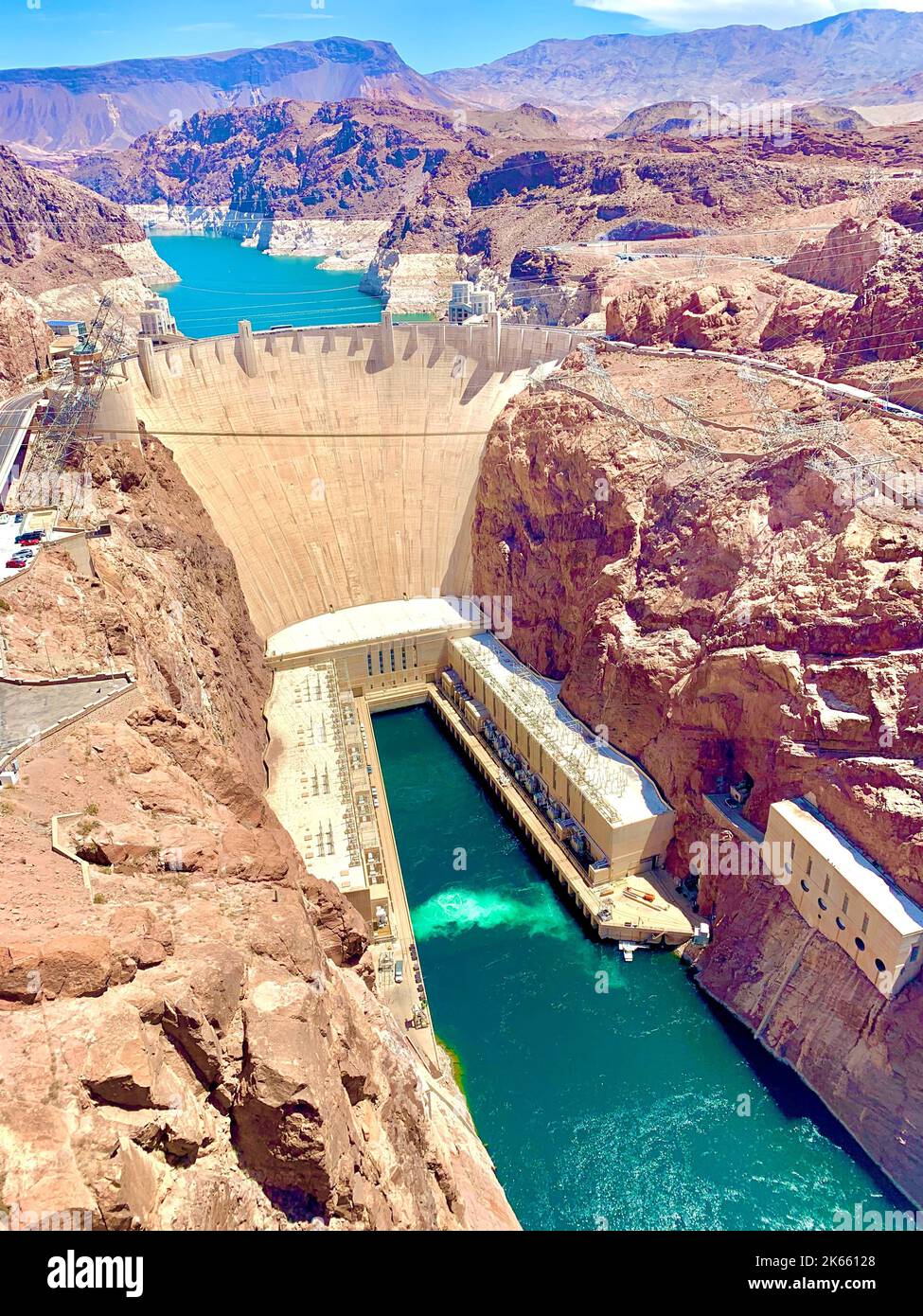 A vertical shot of the Hoover Dam Bypass in Las Vegas, Nevada, in ...