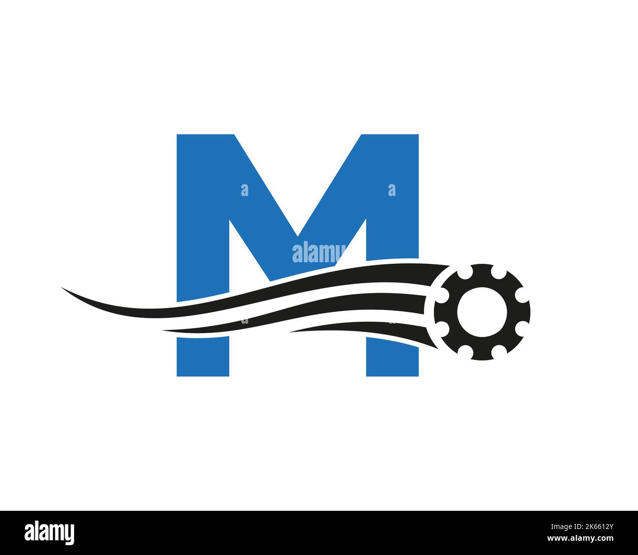 Letter M Gear Cogwheel Logo. Automotive Industrial Icon, Gear Logo, Car ...