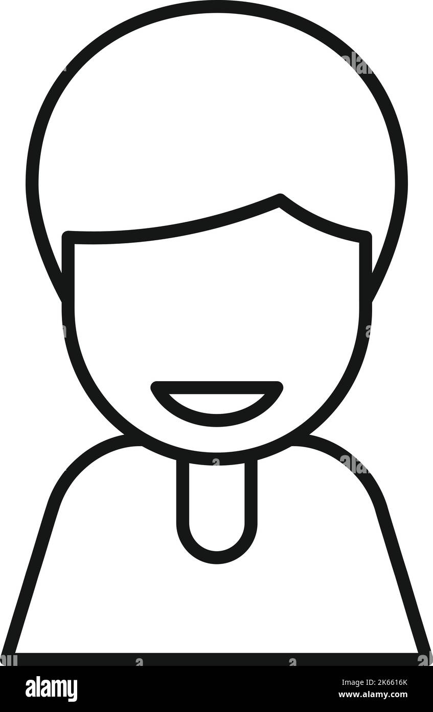 School smiling icon outline vector. Person character. Smile team Stock ...