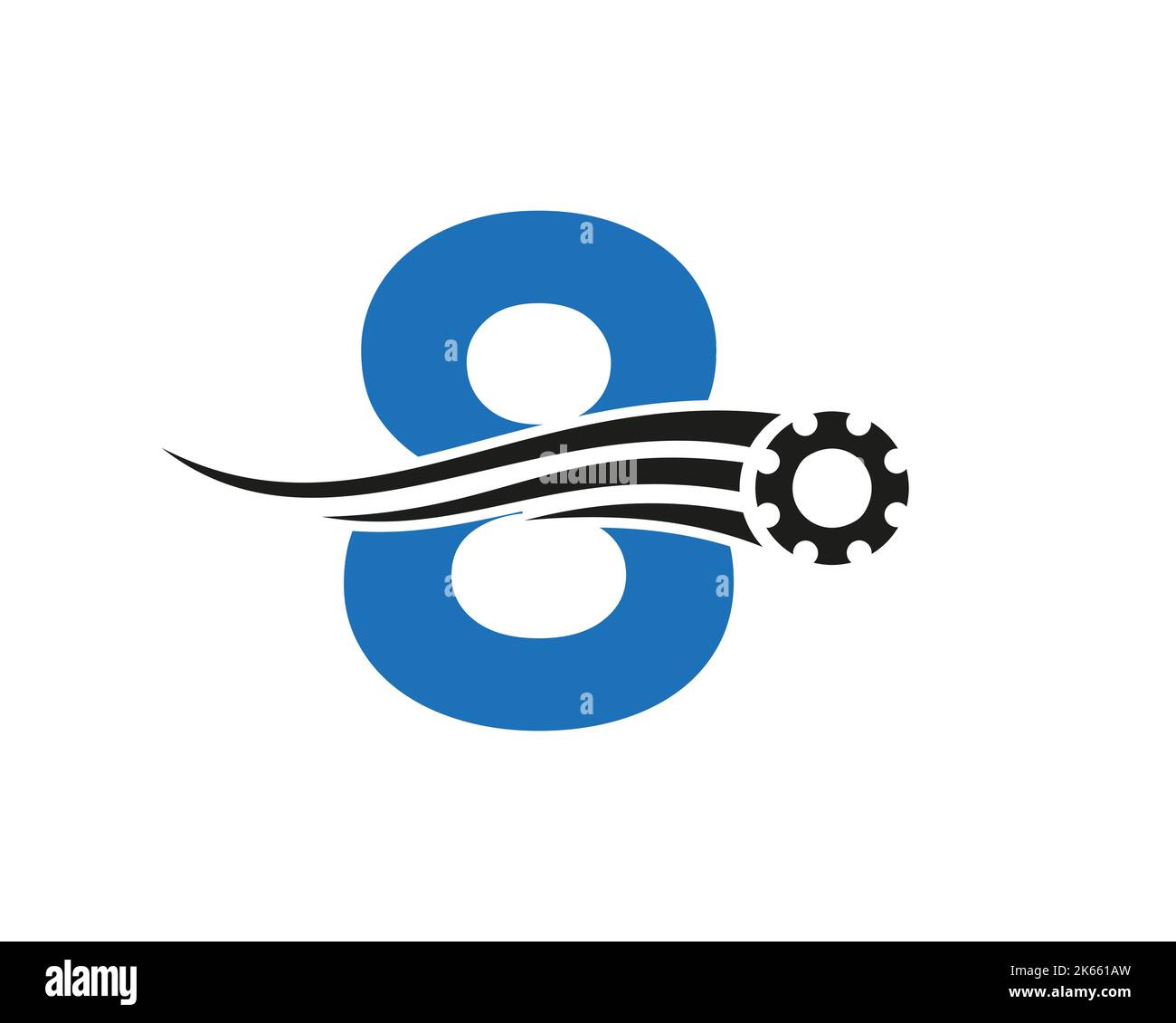 Letter 8 Gear Cogwheel Logo. Automotive Industrial Icon, Gear Logo, Car ...