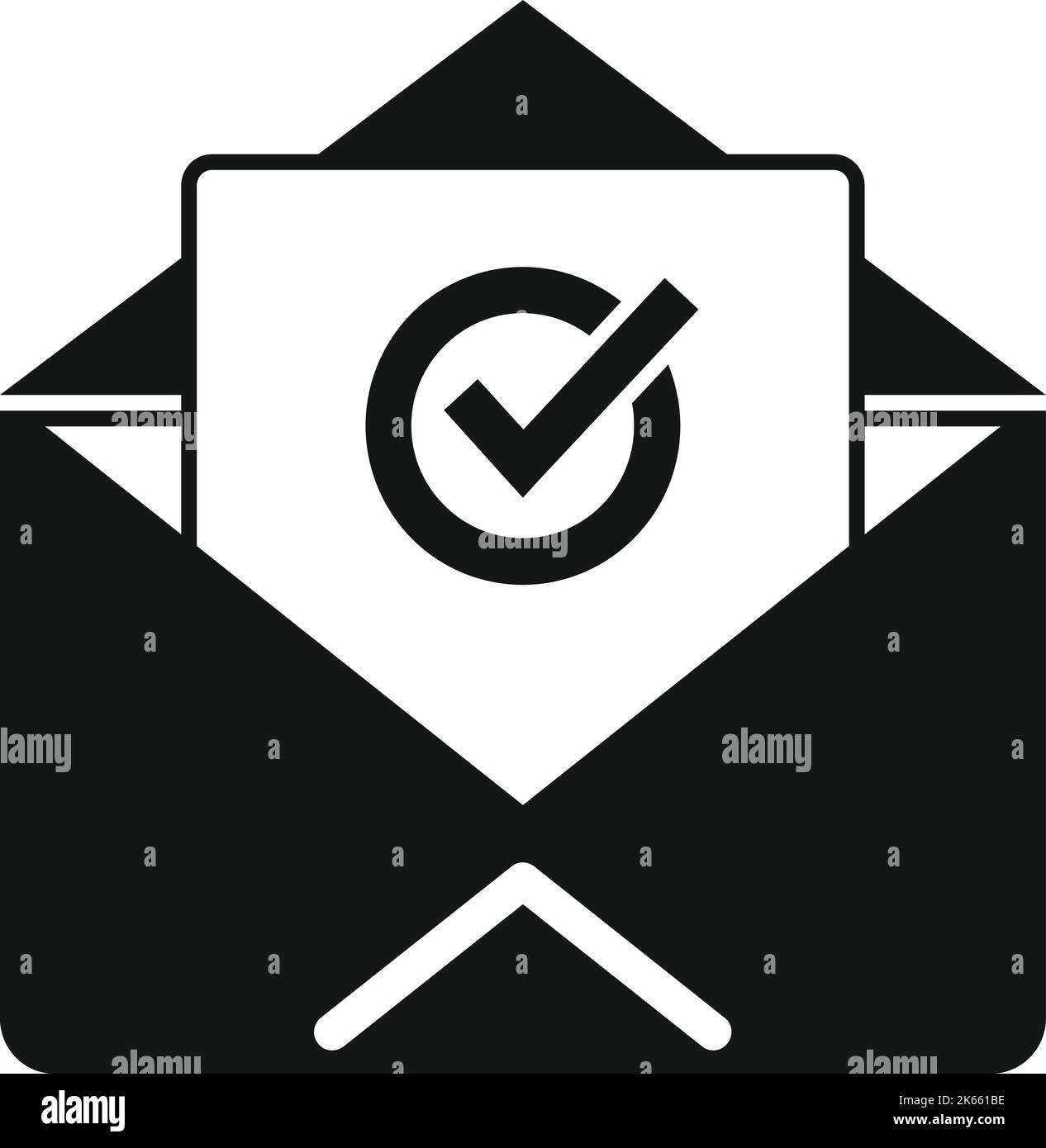 Approved mail icon simple vector. Business quality. Control complete ...