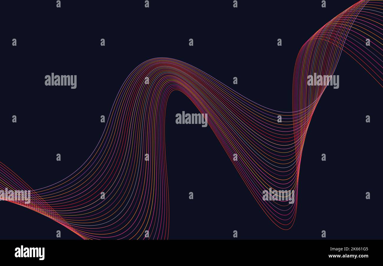 Stylish Red wavy lines abstract background design Vector Illustration ...