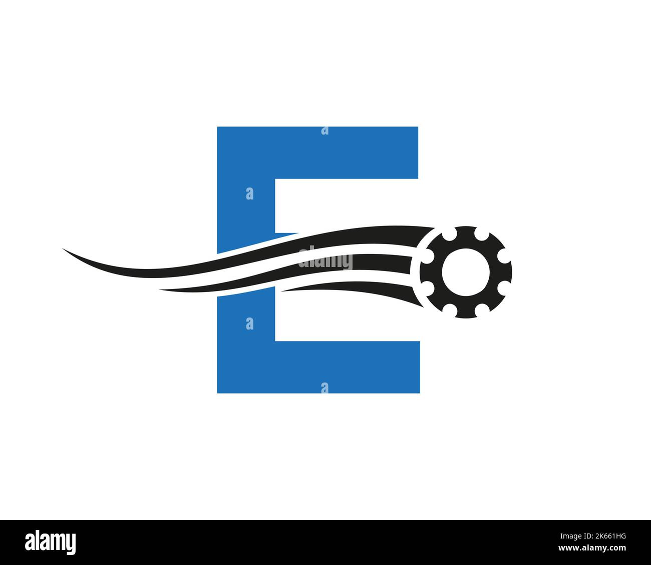 Letter E Gear Cogwheel Logo. Automotive Industrial Icon, Gear Logo, Car ...