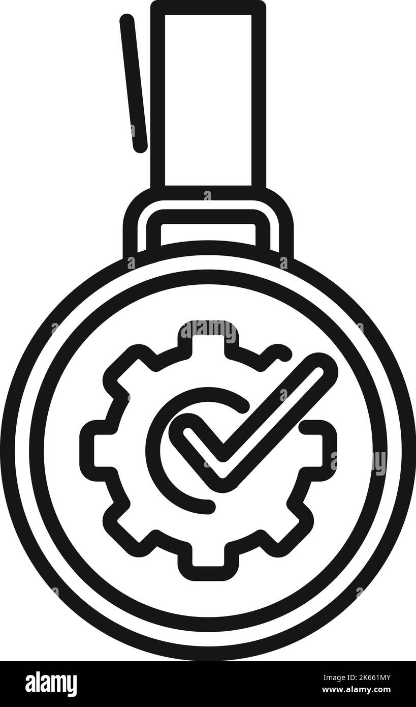 Expertise medal icon outline vector. Quality expert. Work complete ...