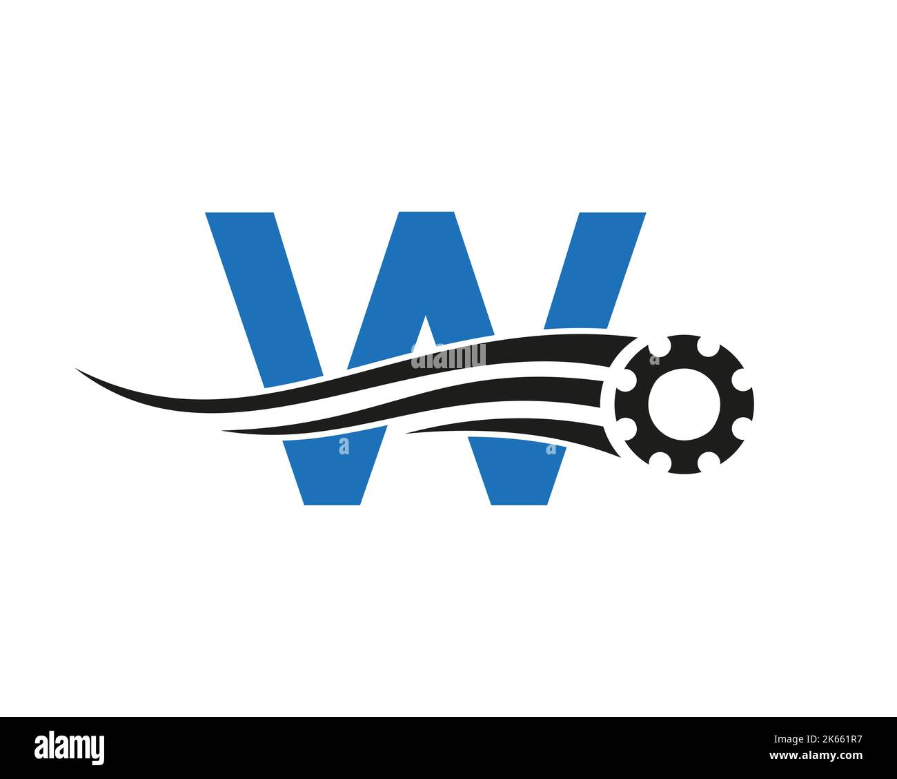 Letter W Gear Cogwheel Logo. Automotive Industrial Icon, Gear Logo, Car ...