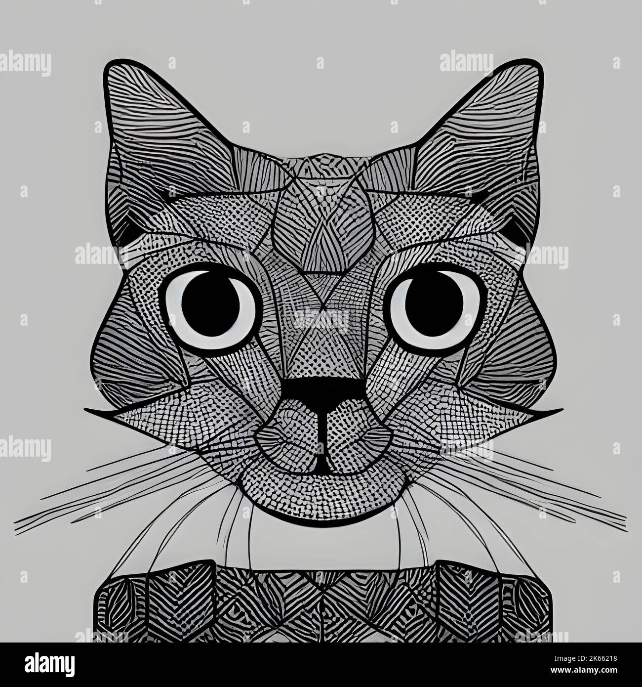 Geometric cat art hi-res stock photography and images - Alamy