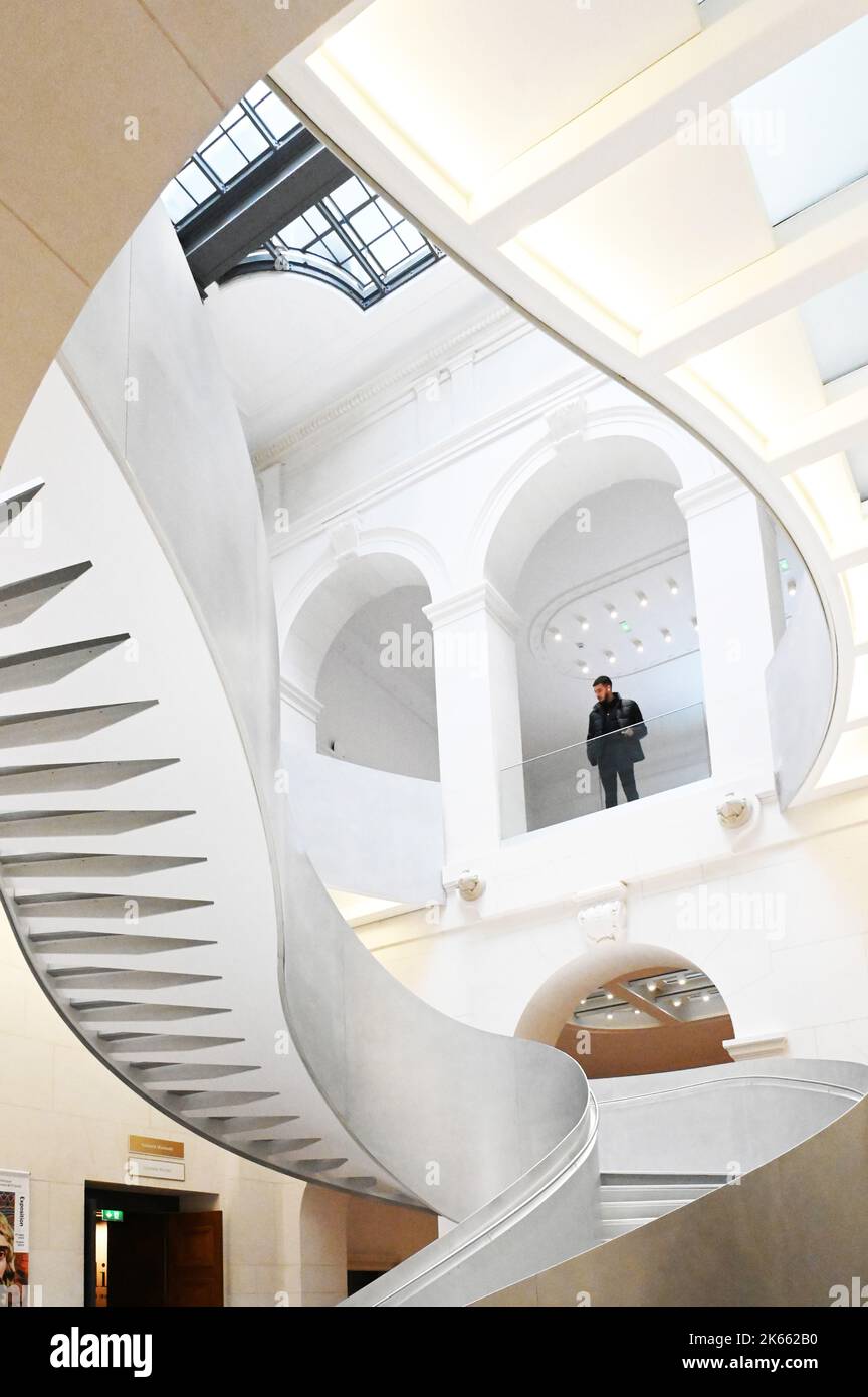France. Paris (75002). The Gaudin stairs of the hall Vivienne in the ...