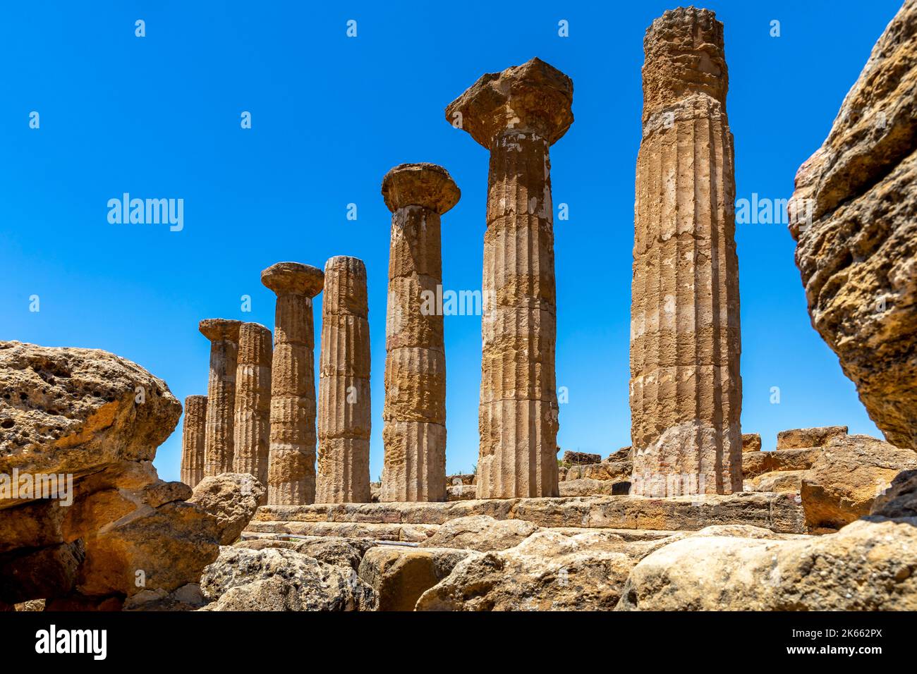 Agrigento, Sicily, Italy - July 12, 2020: The temple of Juno, in the ...