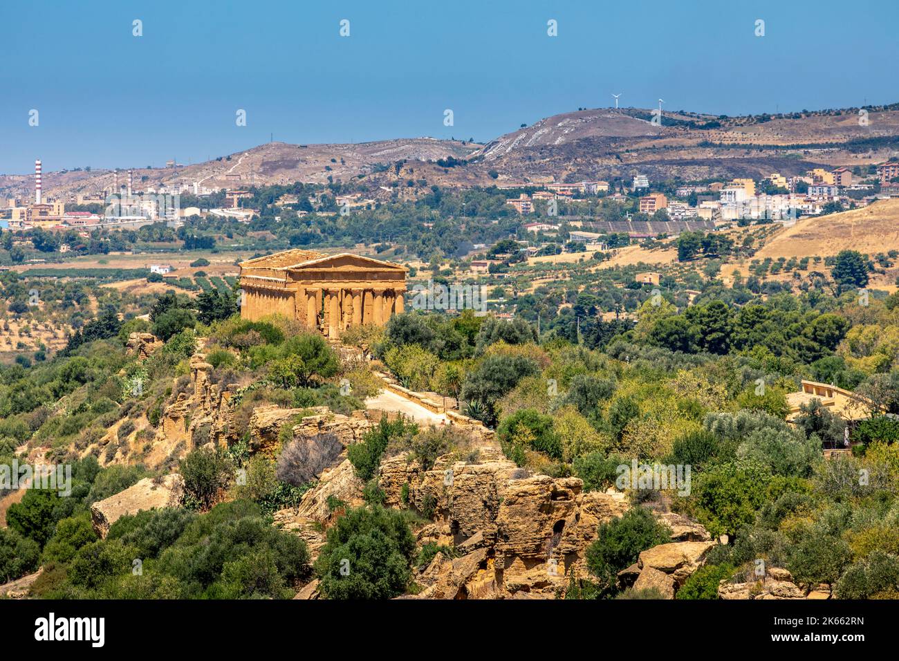 Agrigento, Sicily, Italy - July 12, 2020: Greek ruins of Concordia ...