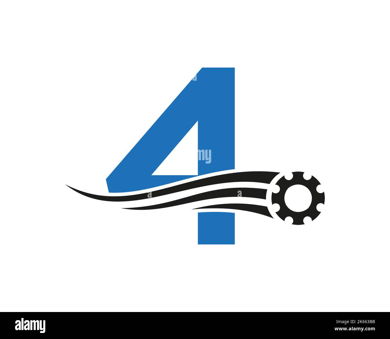 Letter 4 Gear Cogwheel Logo. Automotive Industrial Icon, Gear Logo, Car ...