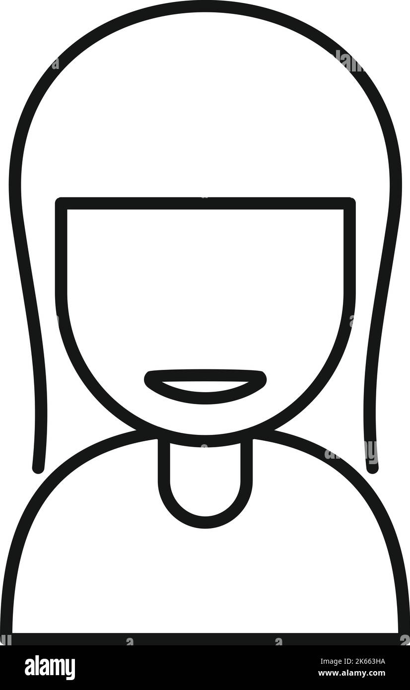 Positive smiling icon outline vector. Happy person. Smile student Stock ...