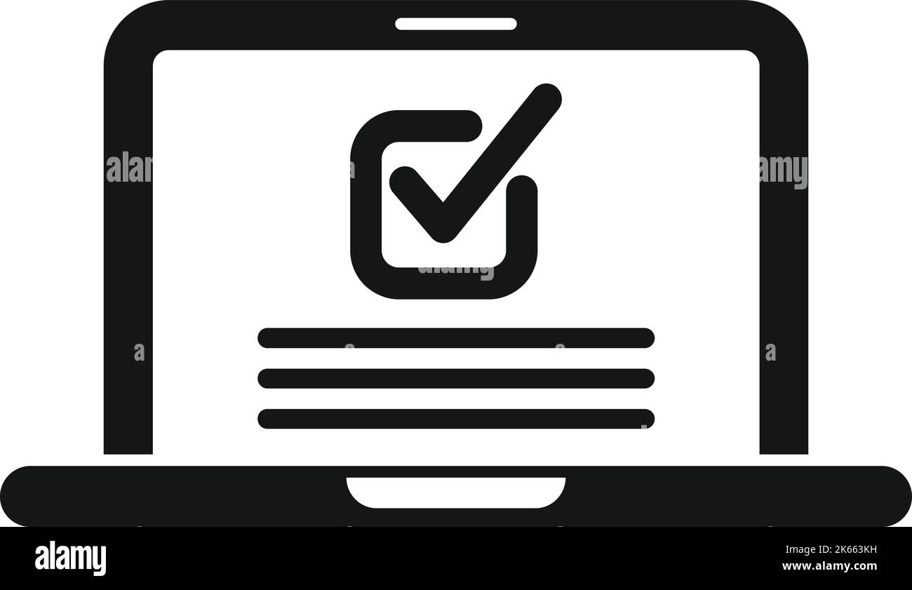 Laptop expertise icon simple vector. Quality expert. Standard control ...