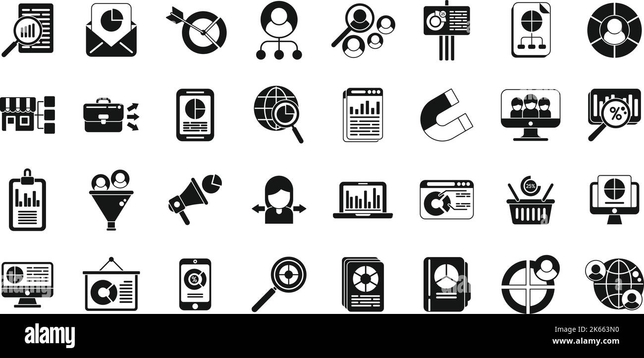 Market segmentation icons set simple vector. Customer audience. Client ...