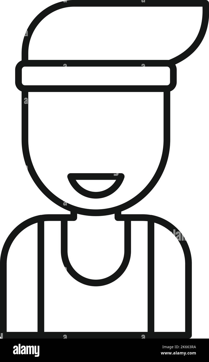 Smiling teamwork icon outline vector. Friend smile. Person happy Stock ...