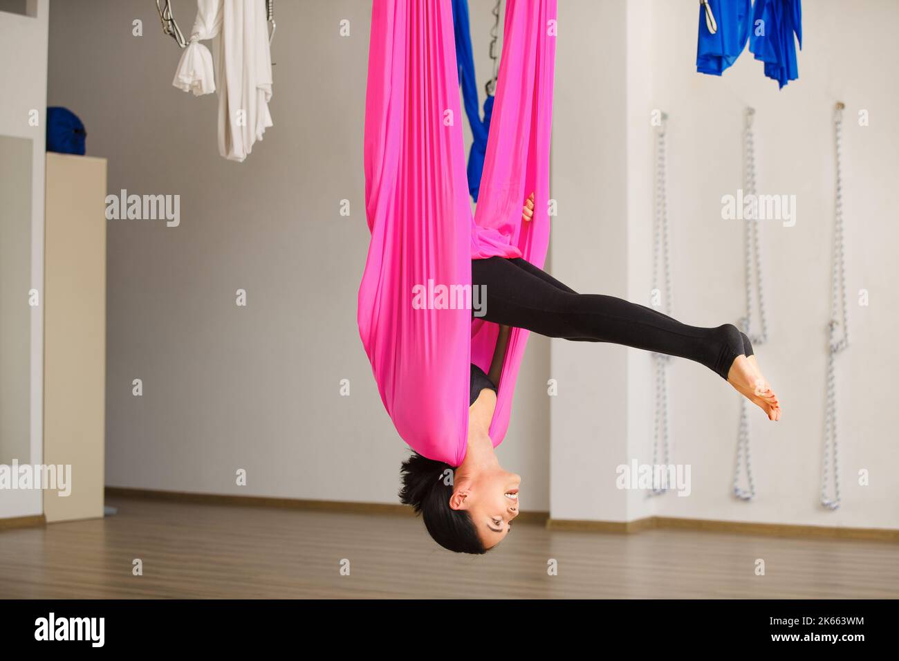 Aerial yoga position hi-res stock photography and images - Alamy