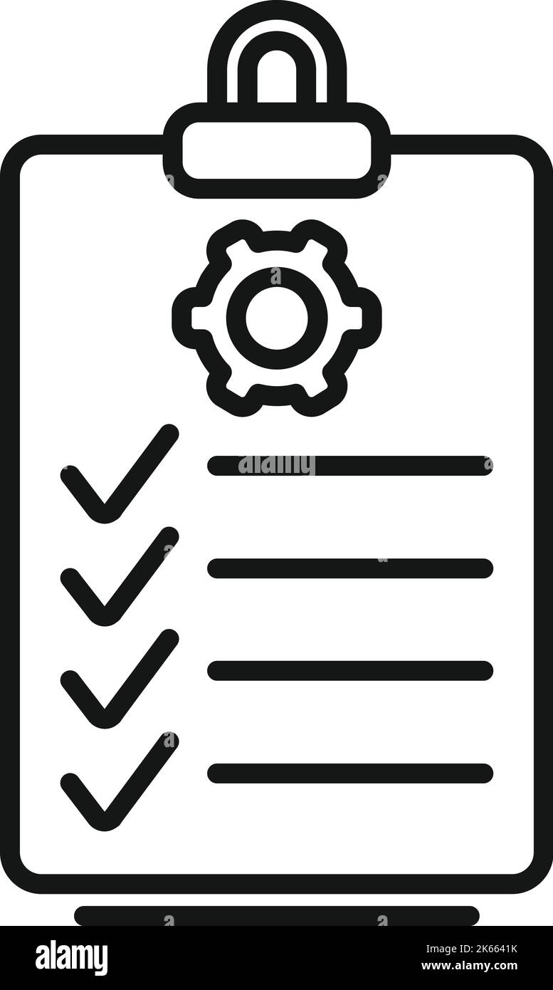 Clipboard icon outline vector. Work complete. Connect ability Stock ...
