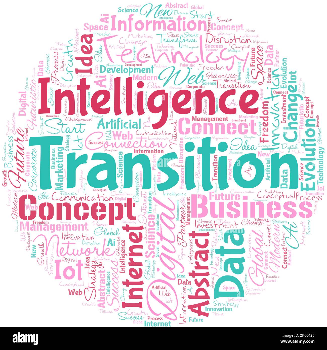 Big word cloud in the shape of circle with words transition. Dramatic ...