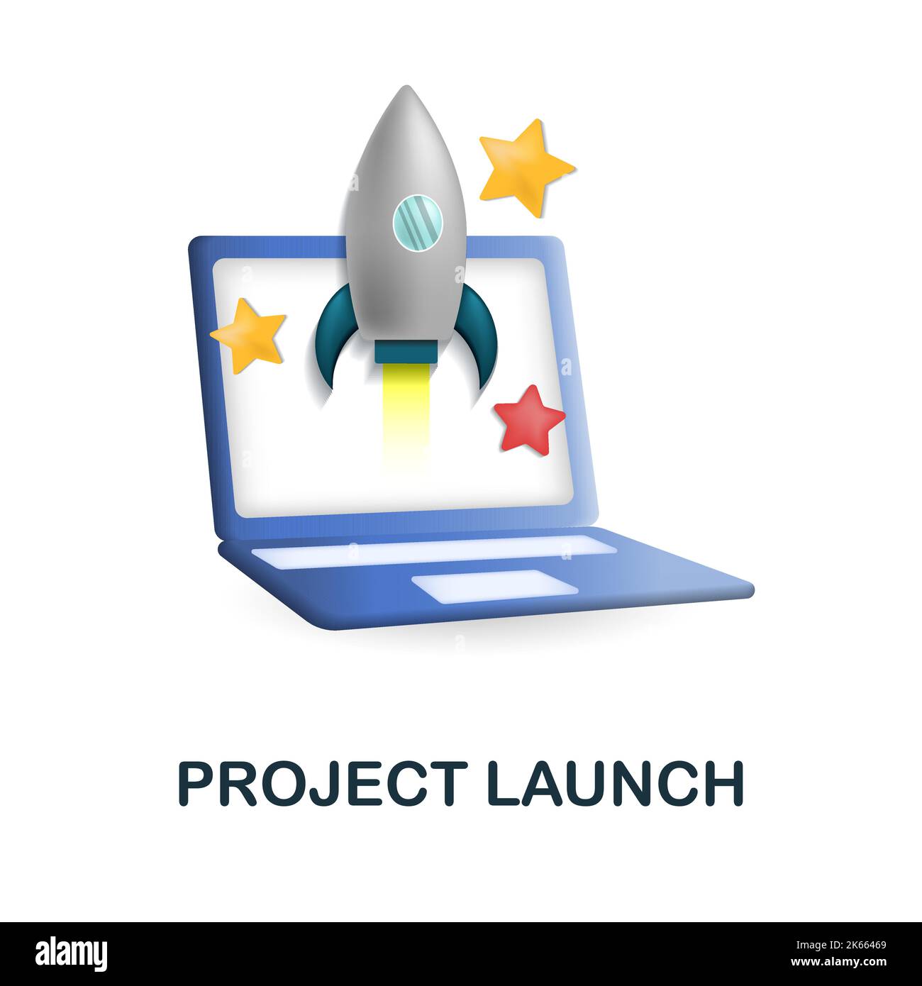 Project Launch icon. 3d illustration from web development collection. Creative Project Launch 3d ...