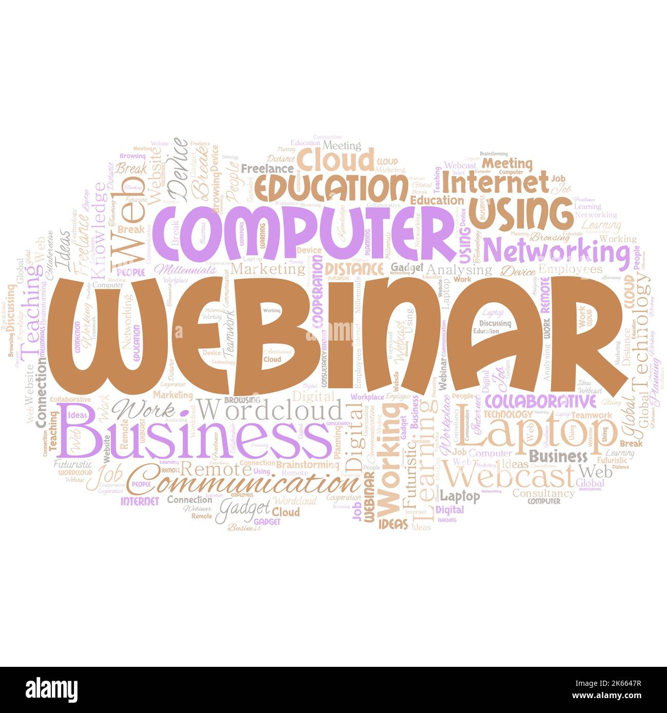 Big word cloud in the shape of cloud with word webinar. Defined as ...