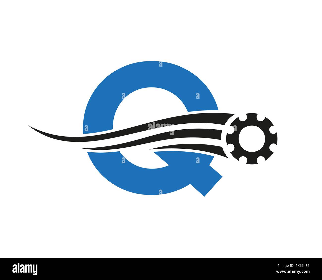 Letter Q Gear Cogwheel Logo. Automotive Industrial Icon, Gear Logo, Car ...