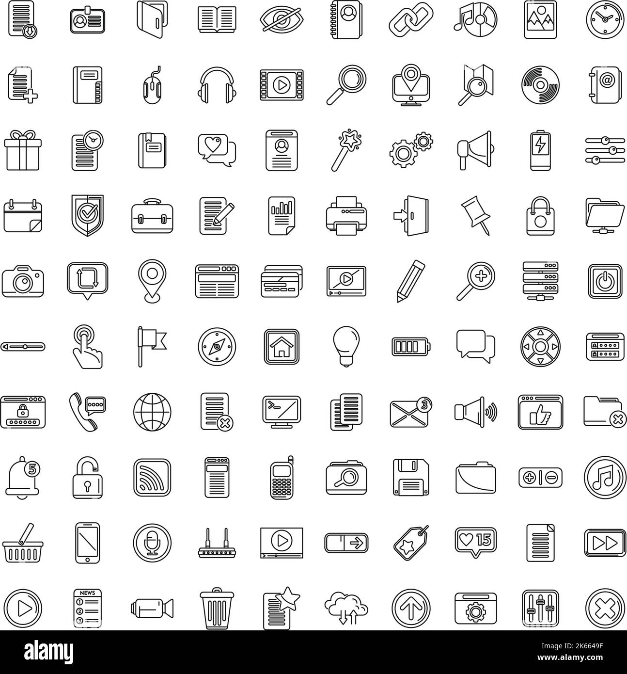 Interface icons set outline vector. Comment browser. Web api Stock ... Interface icons set outline vector. Comment browser. Web api Stock ...