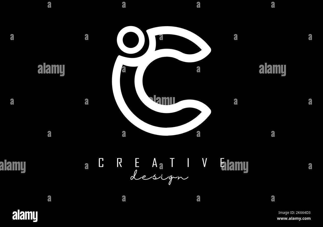 Outline white letter C logo with a minimalist and gradient design ...