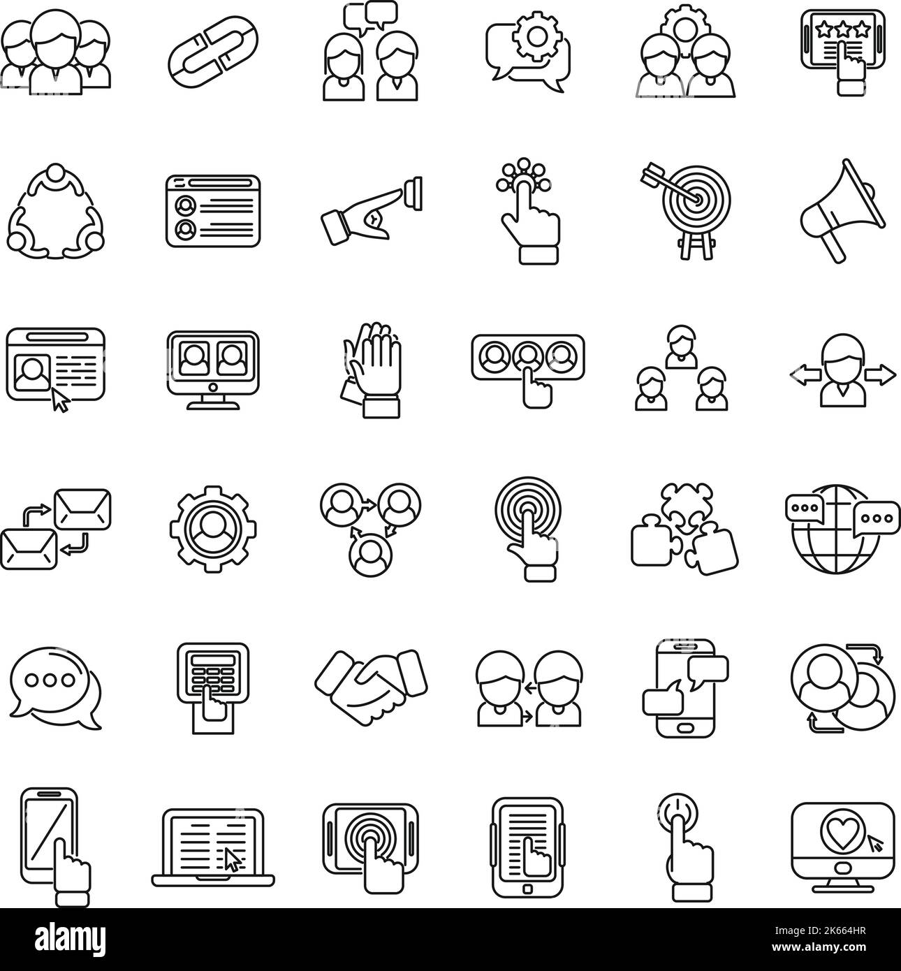 Interaction icons set outline vector. Test process. Ux user Stock ...