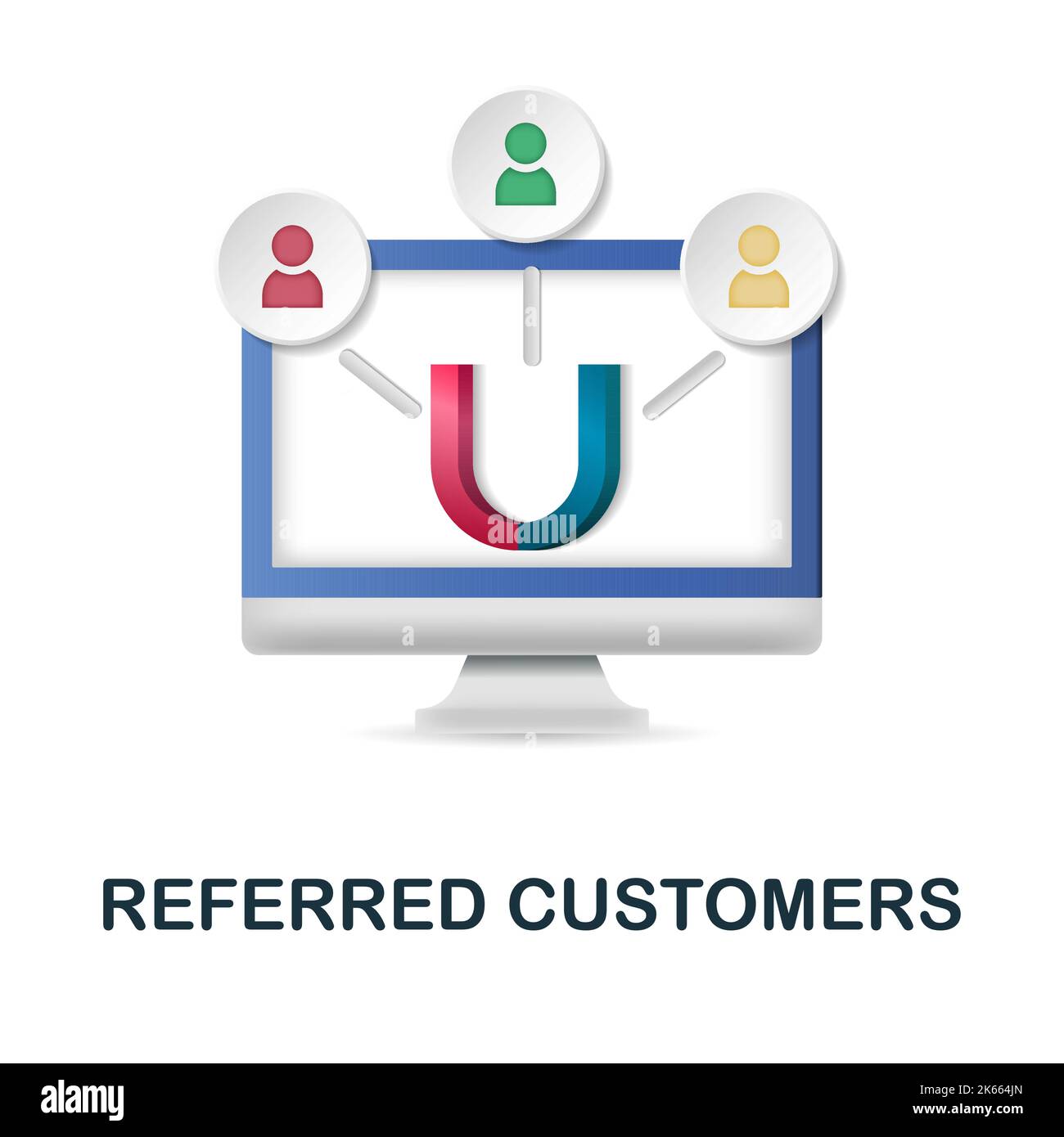 Referred Customers icon. 3d illustration from affiliate marketing ...