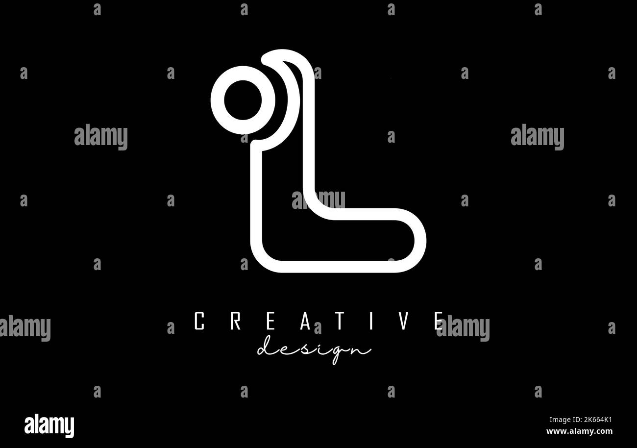 Outline white letter L logo with a minimalist and gradient design ...