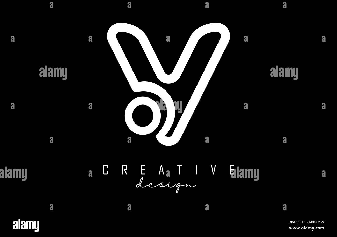 Outline white letter V logo with a minimalist and gradient design ...