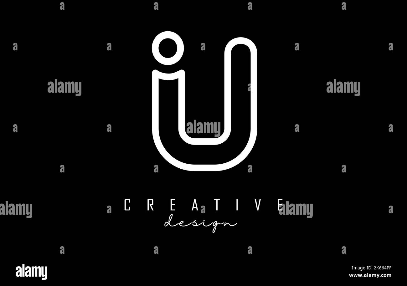 Outline white letter U logo with a minimalist and gradient design ...