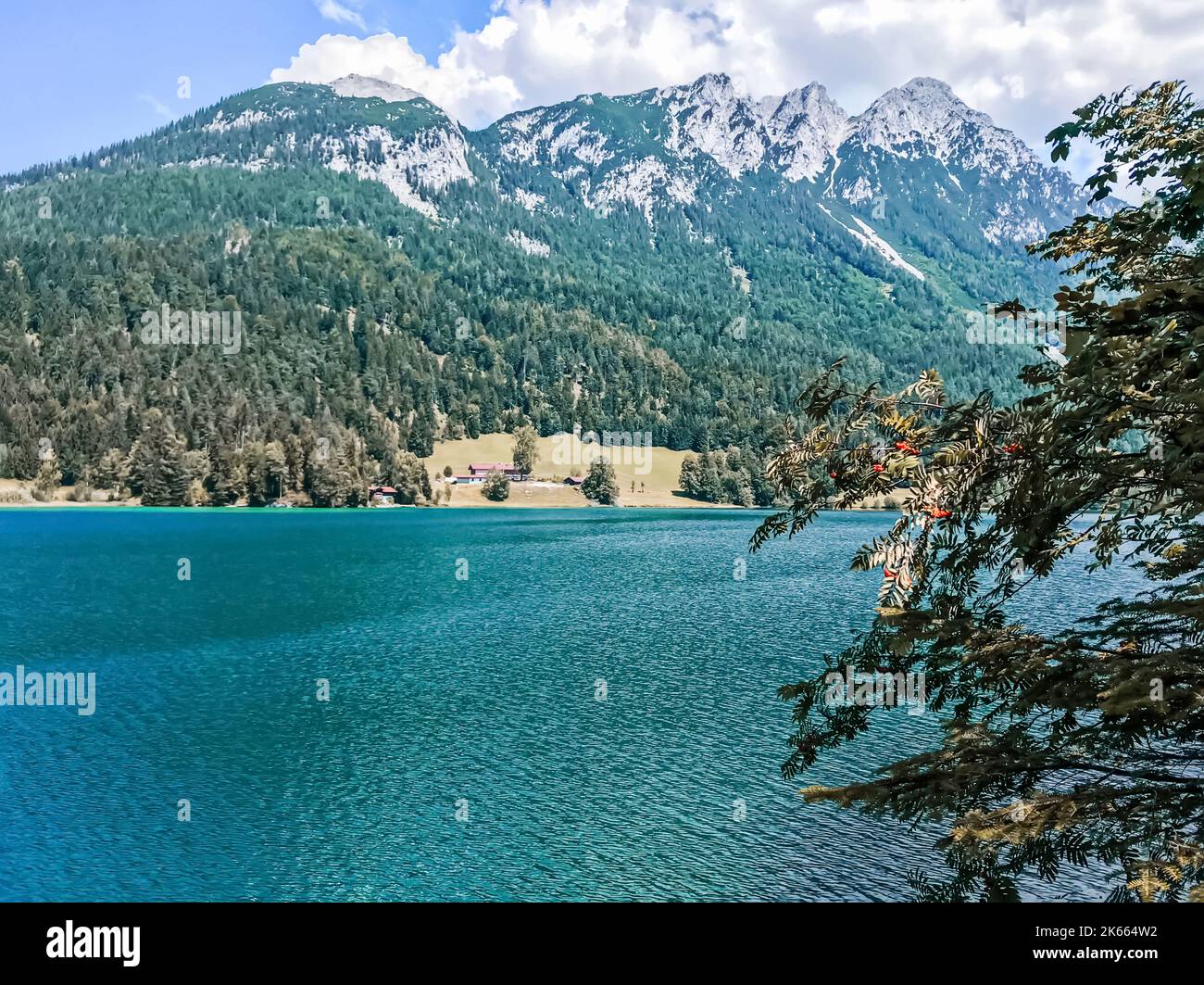 Huge mountain blue lake. Untouched wildlife of Europe. Majestic ...
