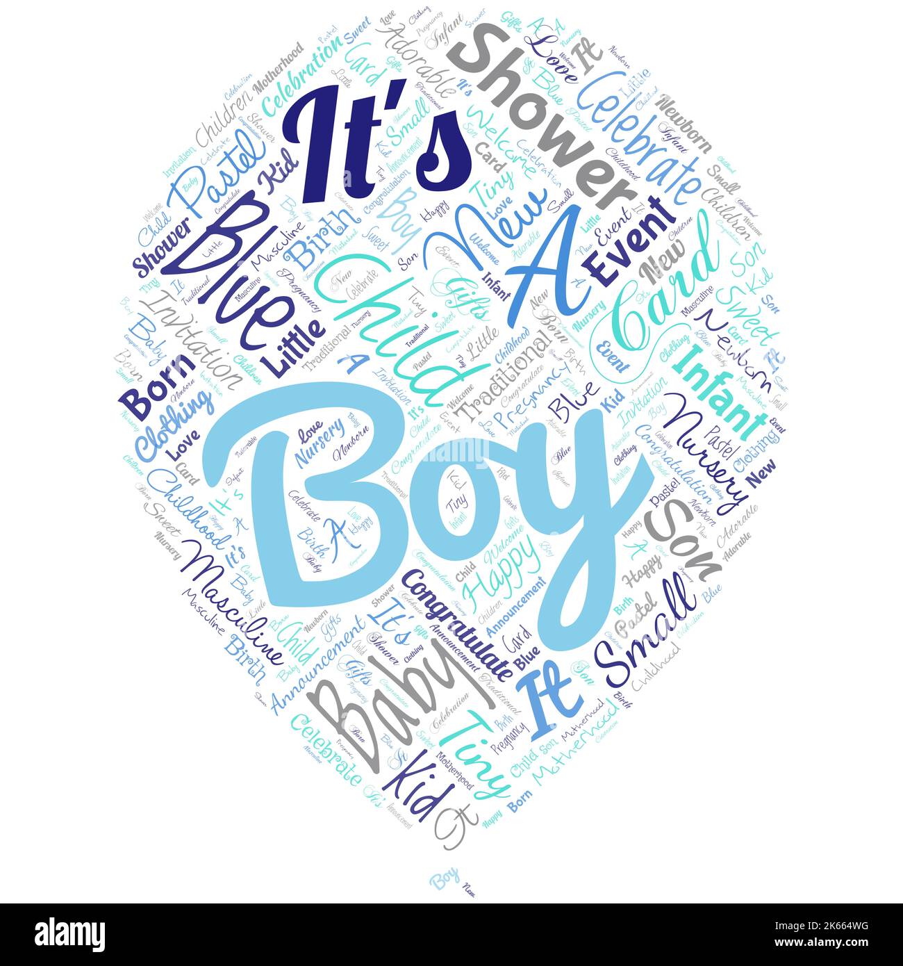 Big word cloud in the shape of balloon with words It S A Boy. Expecting ...