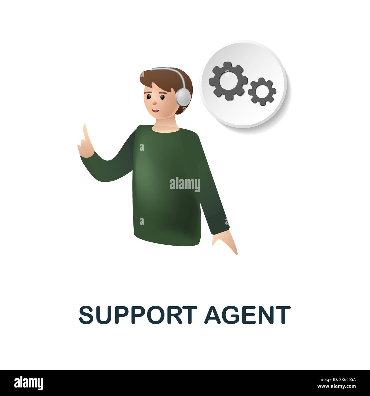 Support Agent icon. 3d illustration from project development collection ...