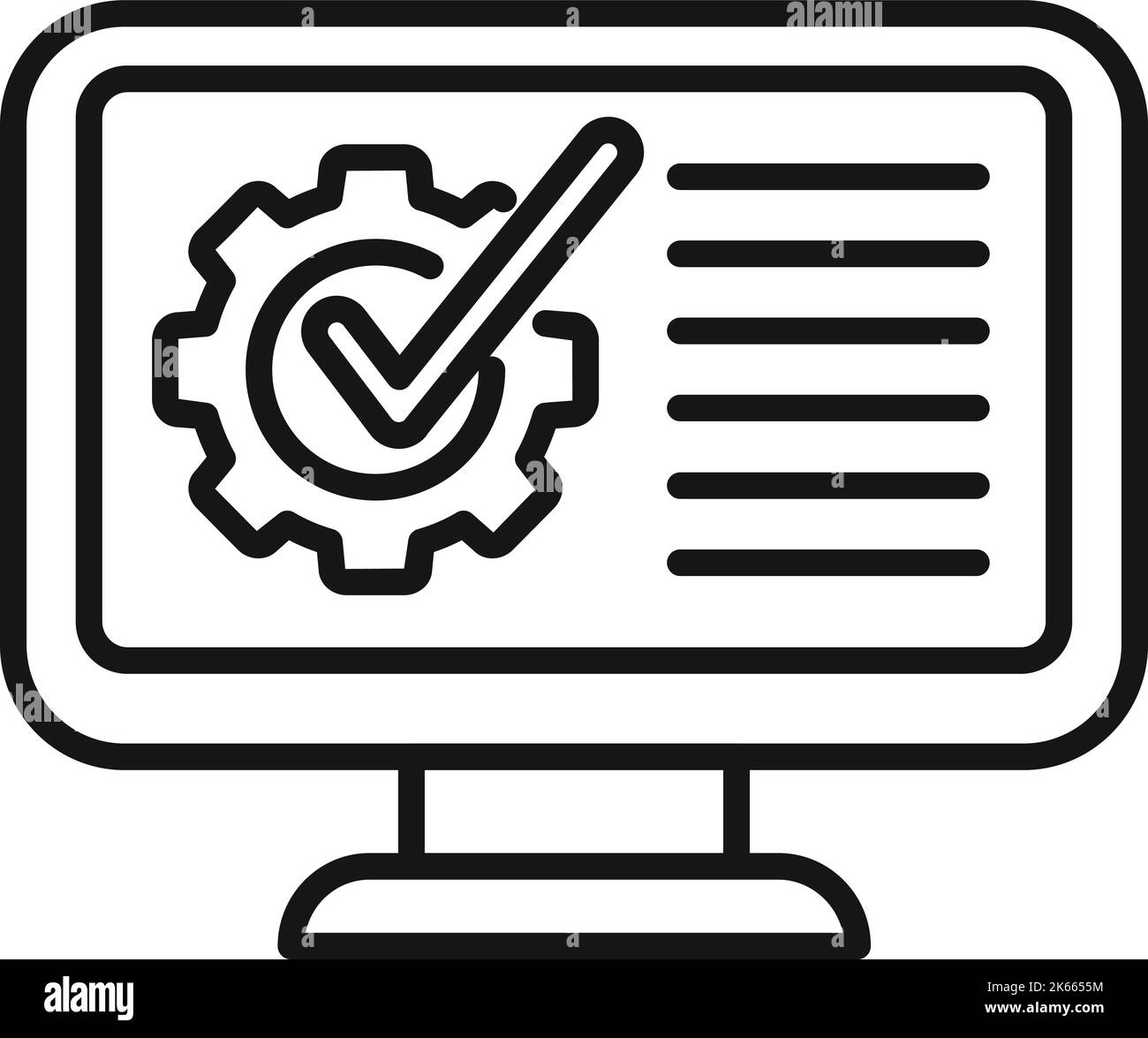 Expertise monitor icon outline vector. Quality expert. Work complete ...