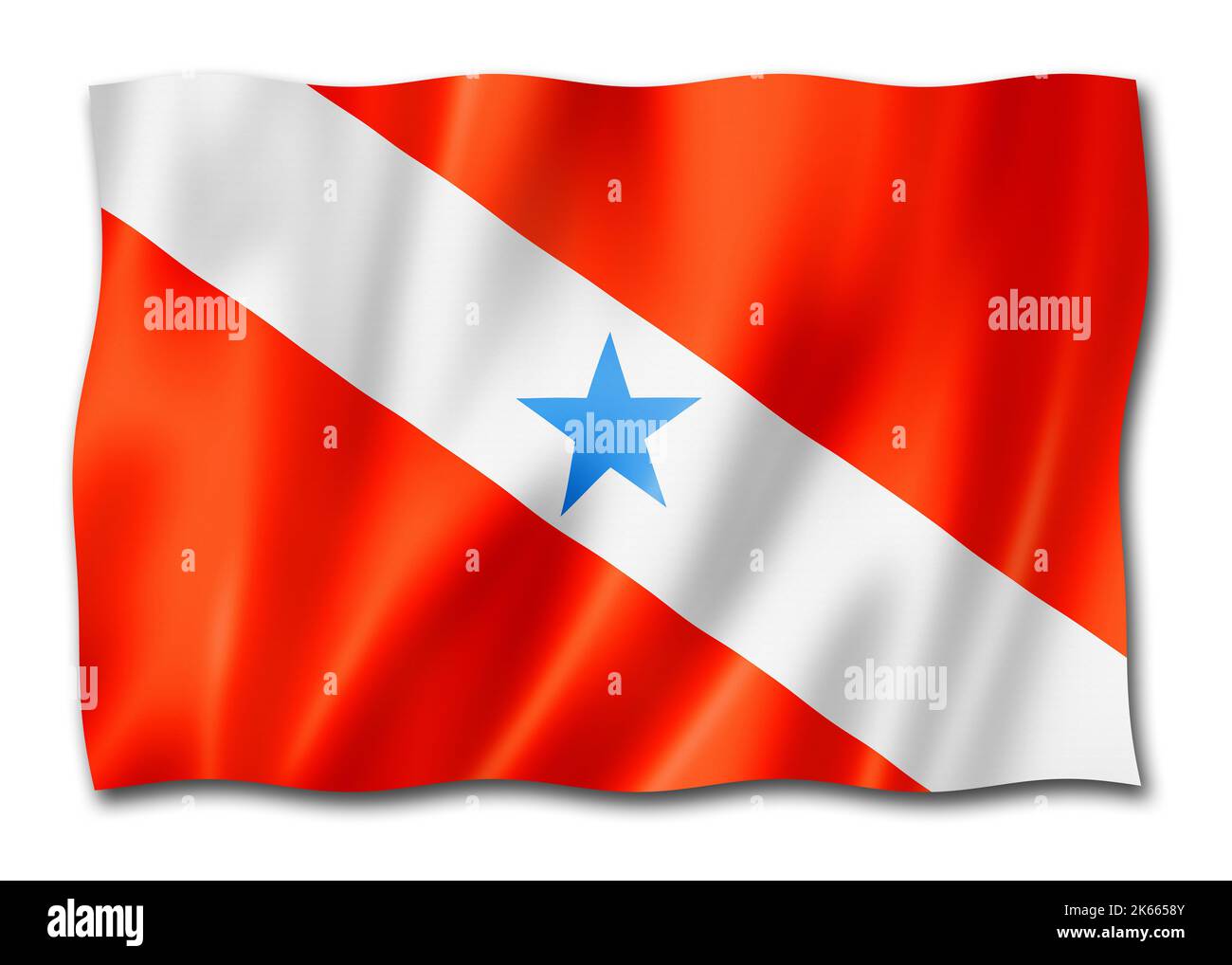 Para state flag, Brazil waving banner collection. 3D illustration Stock ...