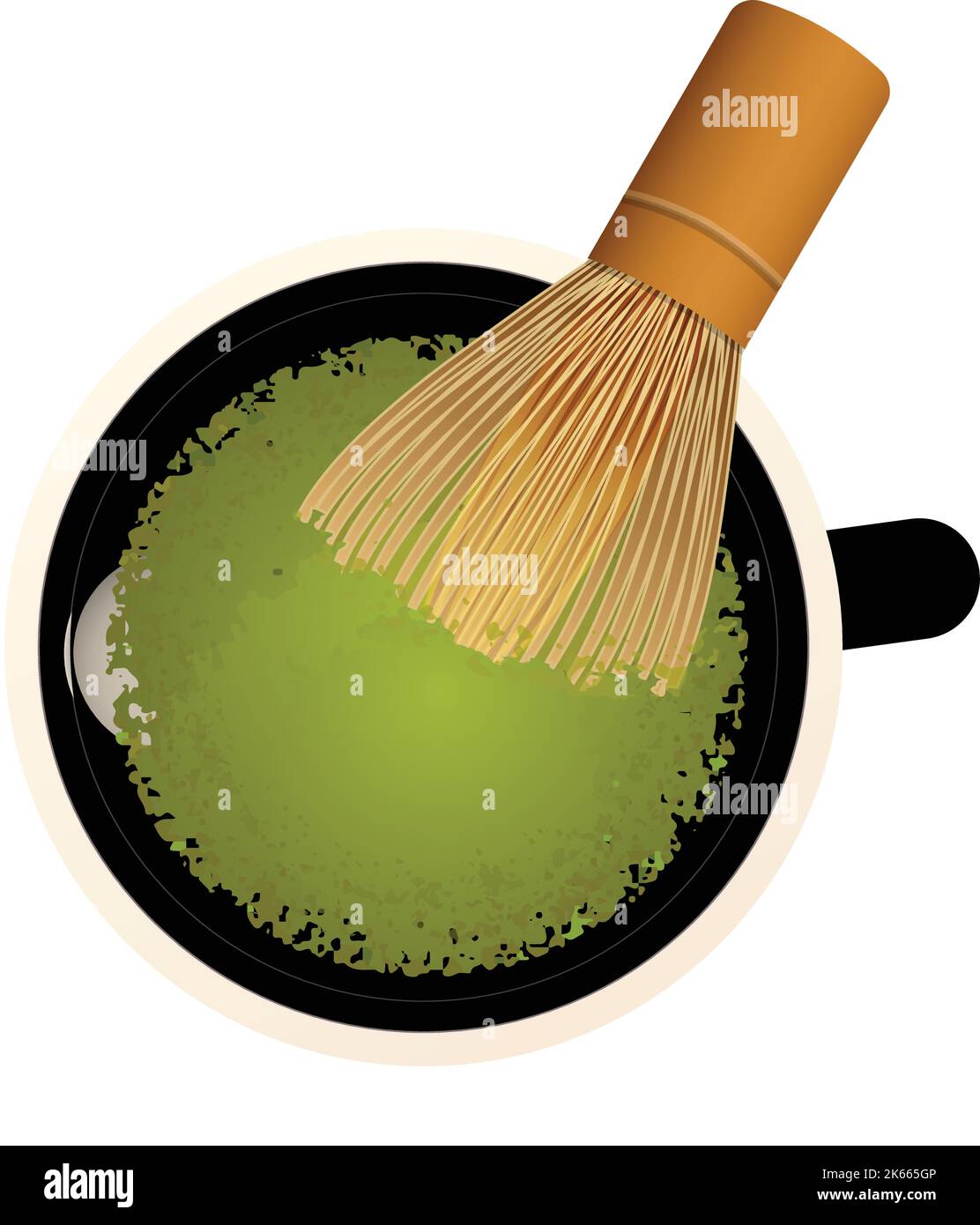 Matcha tea prepare icon cartoon vector. Green powder. Japan herb Stock ...